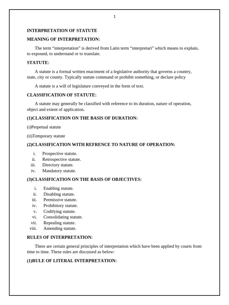 Statutory Interpretation Explained | PDF | Statutory Interpretation ...