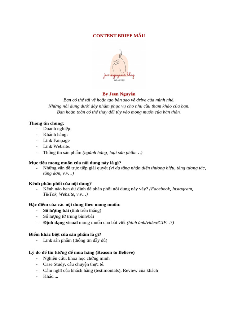 CONTENT BRIEF MẪU | PDF