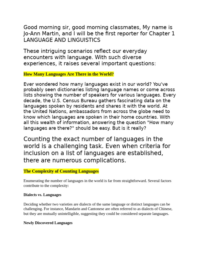 How Many Languages Are There in The World | PDF | Idiom | Semantics