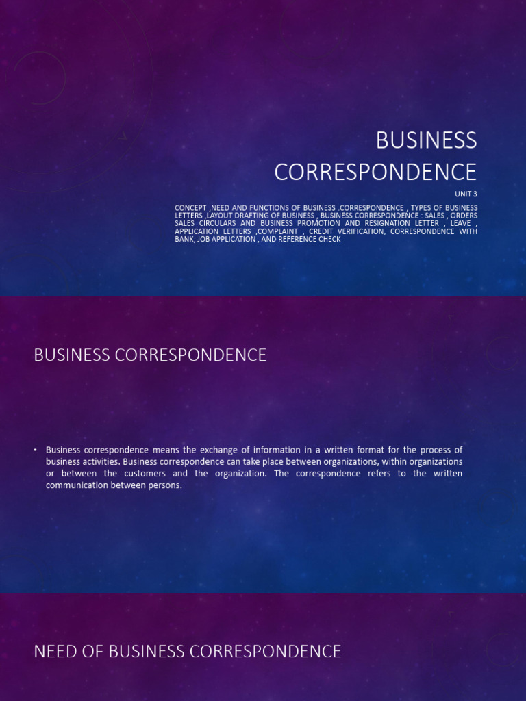 Business Correspondence Unit 3 | PDF | Sales | Information