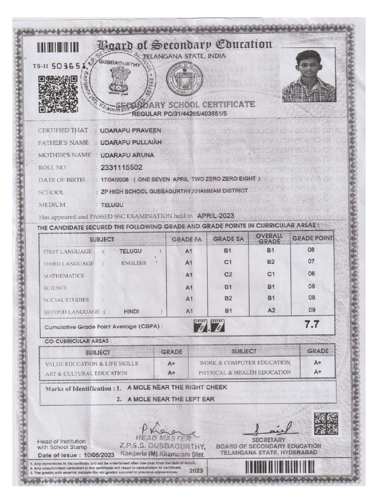 Class x Certificate | PDF