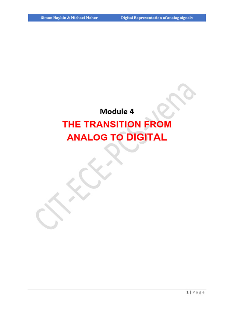 MODULE 4 | PDF | Sampling (Signal Processing) | Modulation