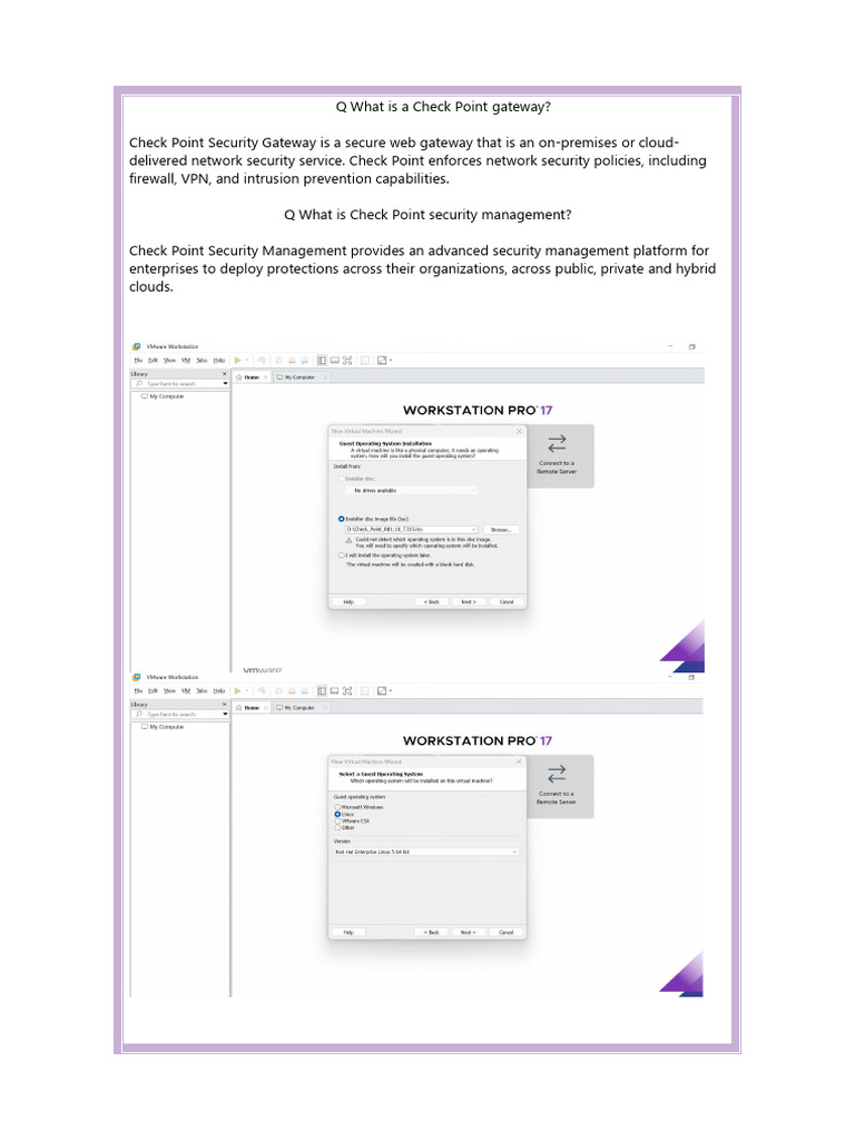Checkpoint Mgmt & Gateway Using Vmware | PDF
