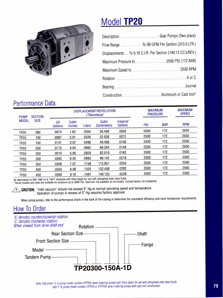 Tyrone (TP20) Two Place Gear Pumps | PDF