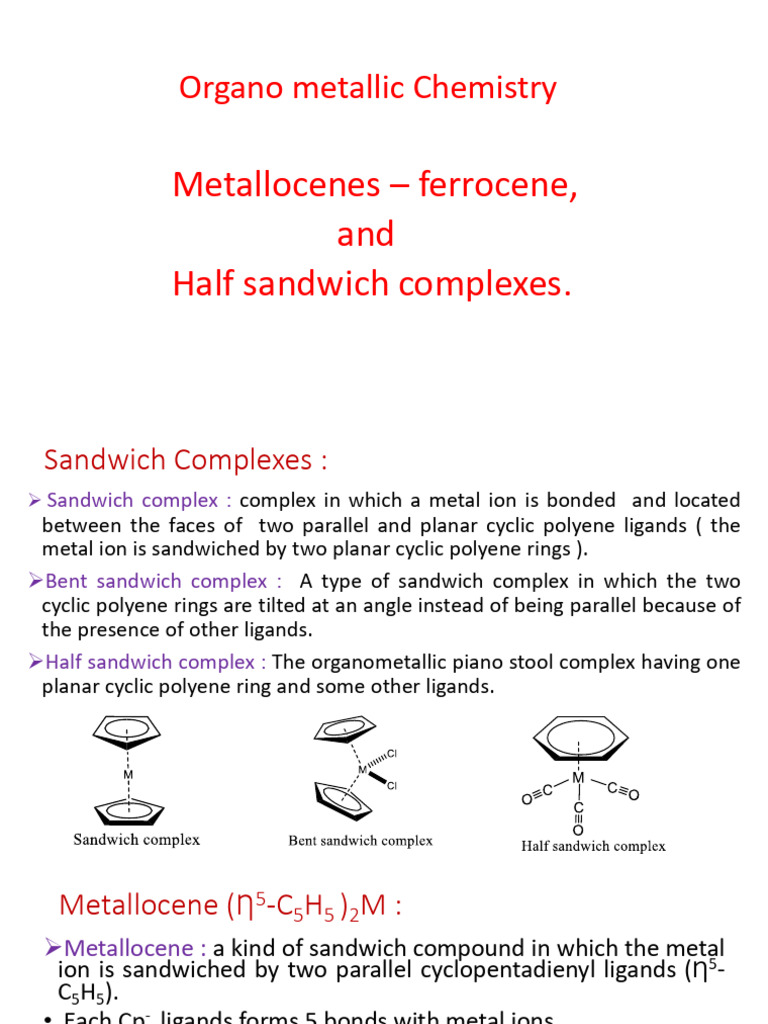 Metallocene - Ferrocene, Half Sandwich Complex | PDF | Physical ...