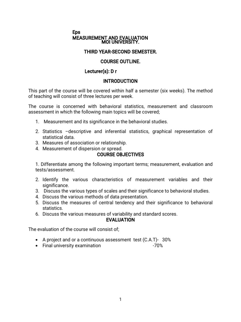 Eps 201 Educational Measurement Notes | PDF | Level Of Measurement ...