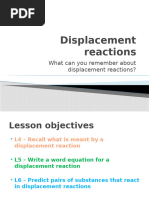 KS3 Chemistry Worksheet - Displacement Reactions | PDF