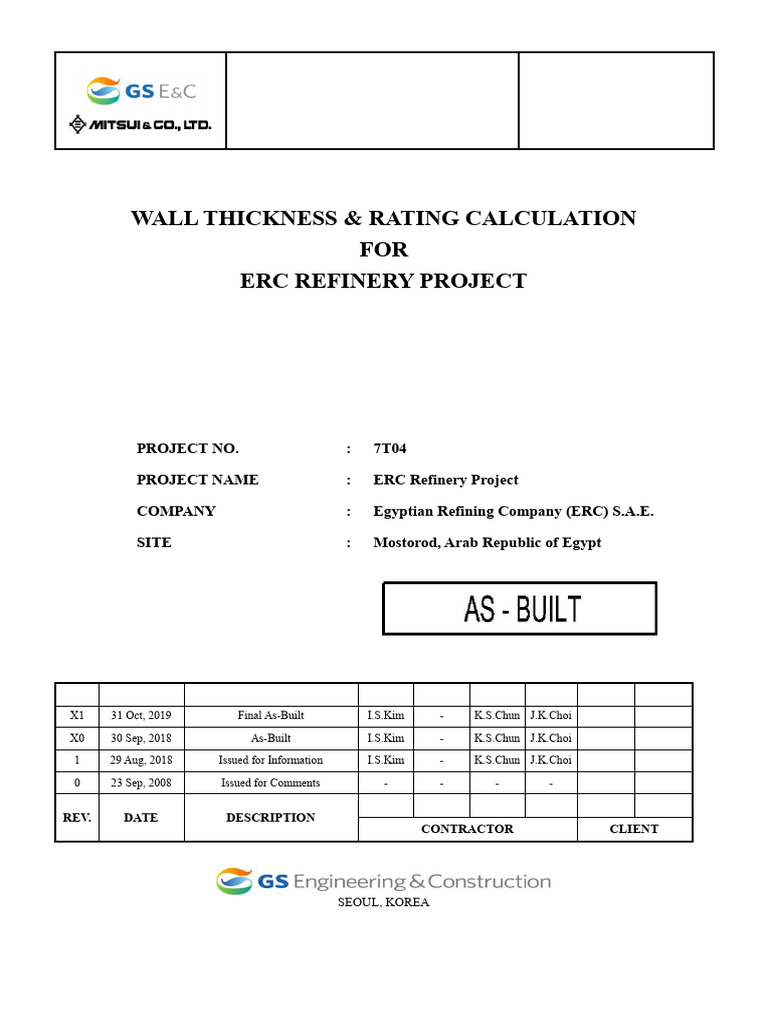 7t04 Pe 00 Ts 004a_x1_wall Thickness & Rating Calculation | PDF | Pipe (Fluid Conveyance ...