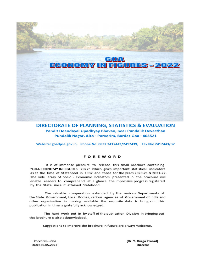 Goa Economy Statistics 2022 | PDF | Taxes