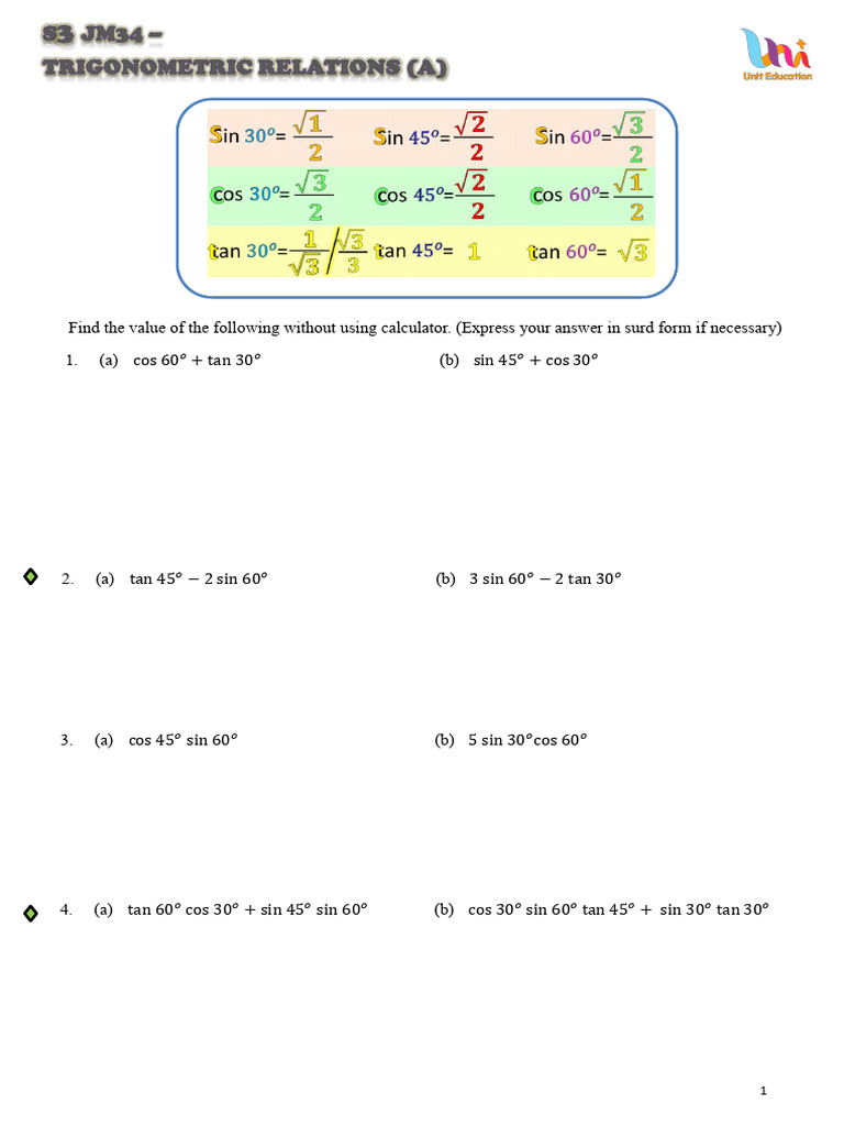 Trigonometric Identities and Solutions | PDF | Mathematical Objects ...