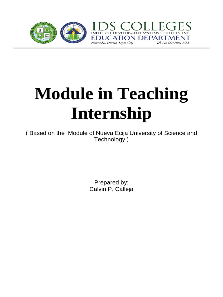Teaching Internship Module Overview | PDF | Classroom Management | Teachers