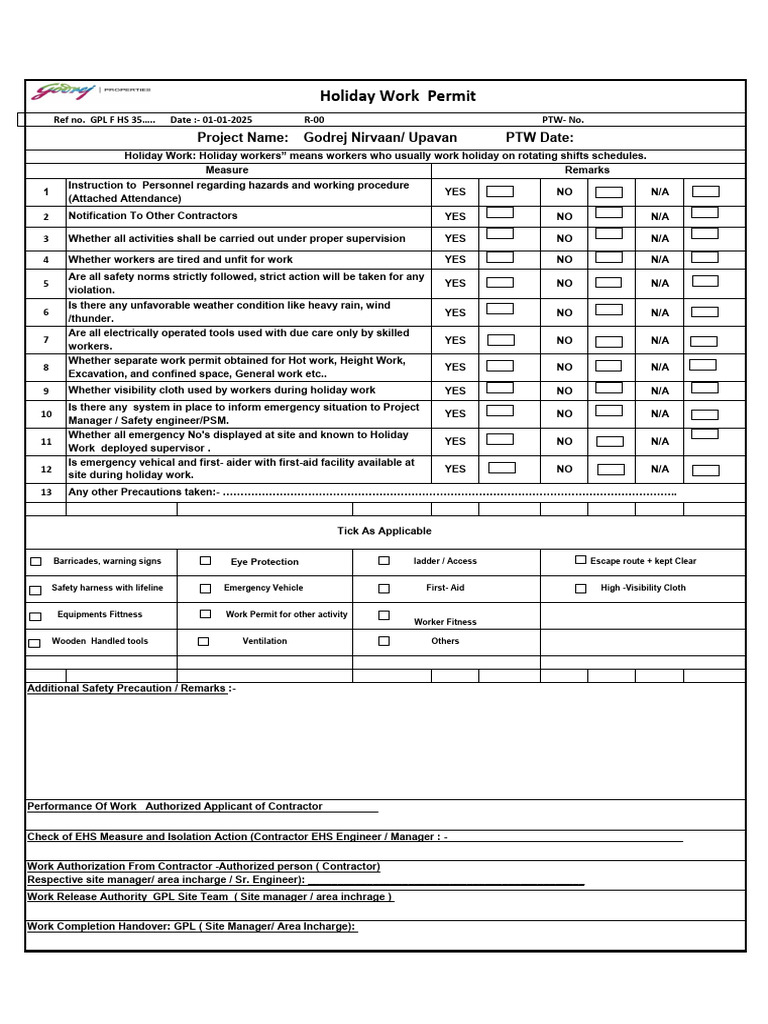Nirvaan - Holiday Work Permit | PDF | Working Conditions | Occupational ...
