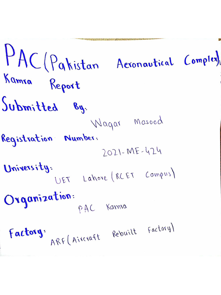 PAC Internship Report | PDF