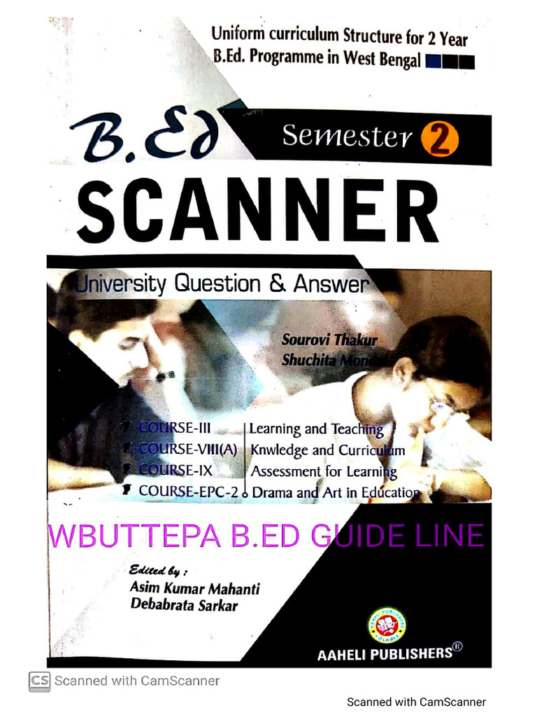 2nd Semester B.ed Scanner English Version | PDF