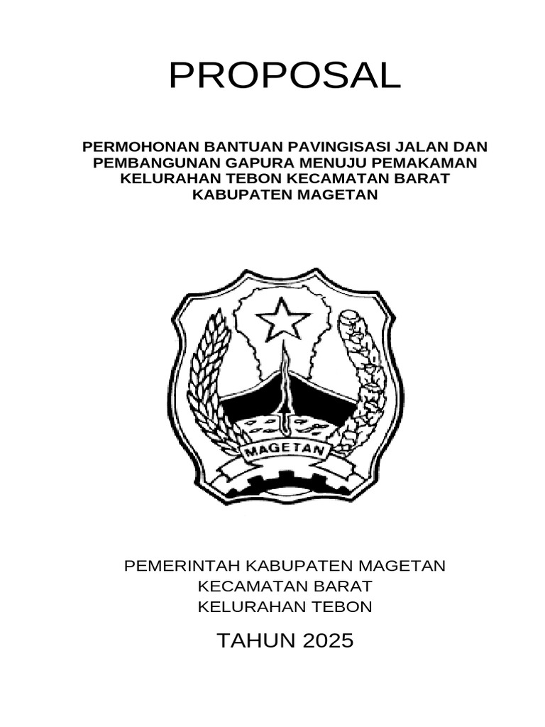 PROPOSAL Paving Jalan Makam Kel. Tebon Final | PDF