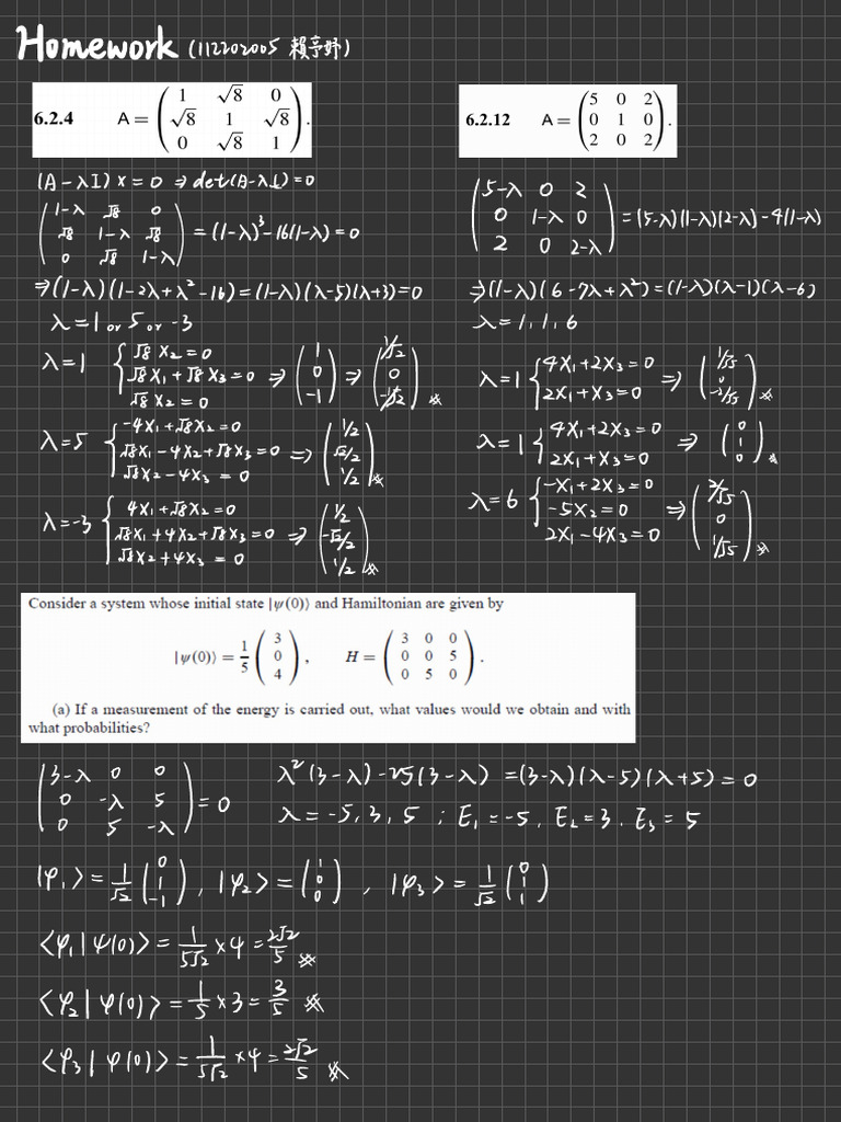Linear Algebra Homework | PDF