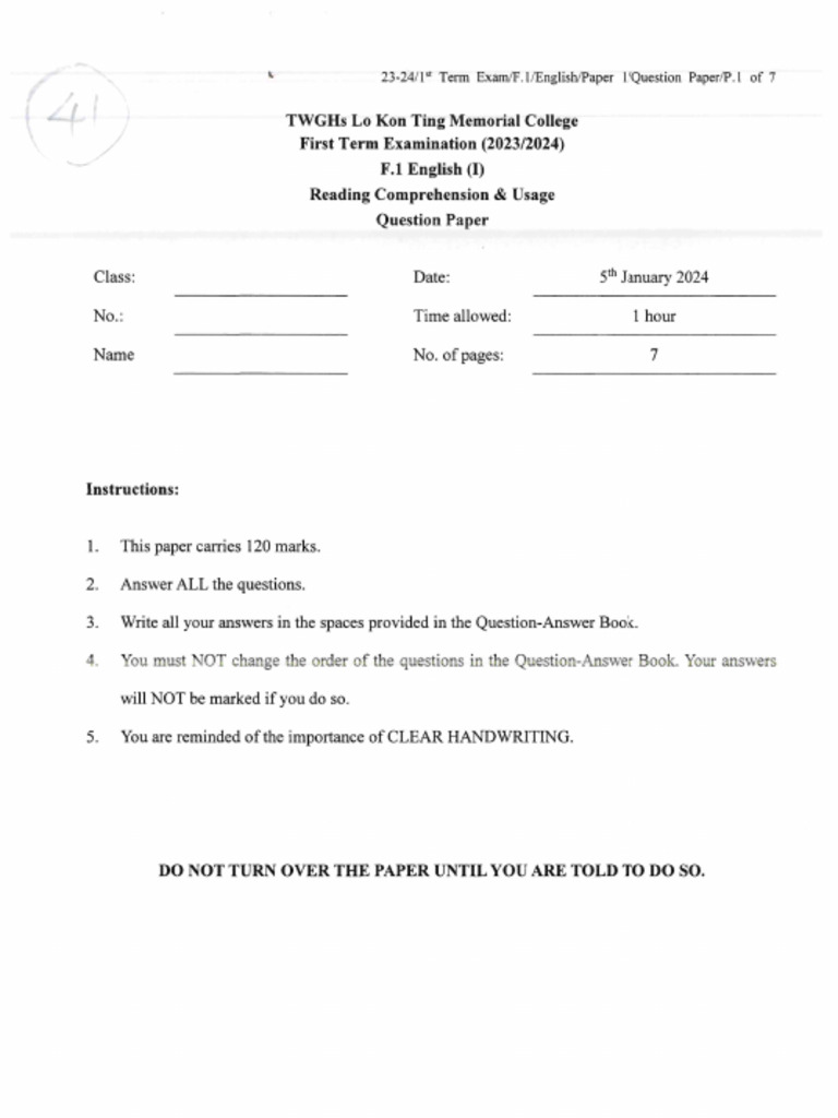 2025-08-31 Engpaper1 - 1exam | PDF
