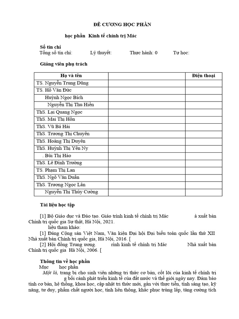 De Cuong Hoc Phan - KTCT MLN | PDF