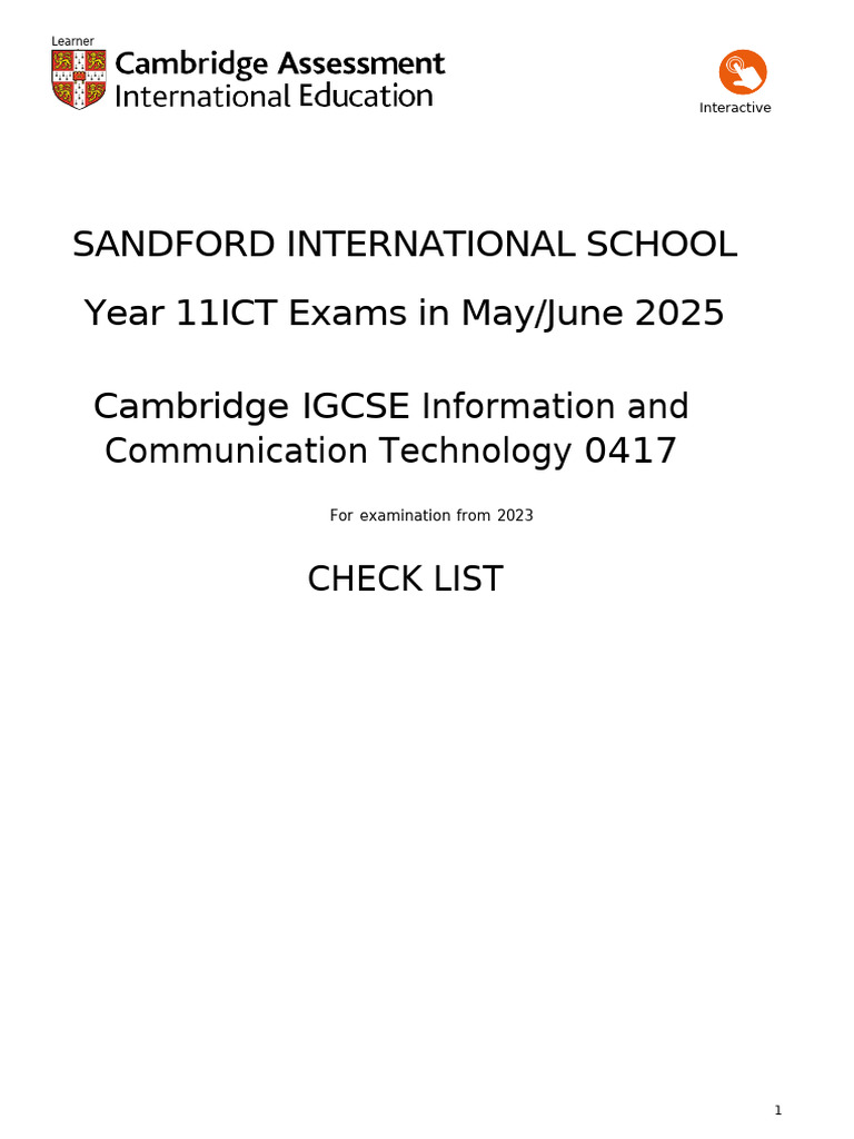 IGCSE 1ICT Checklist - Done by Clever | PDF | Computer Network | Phishing