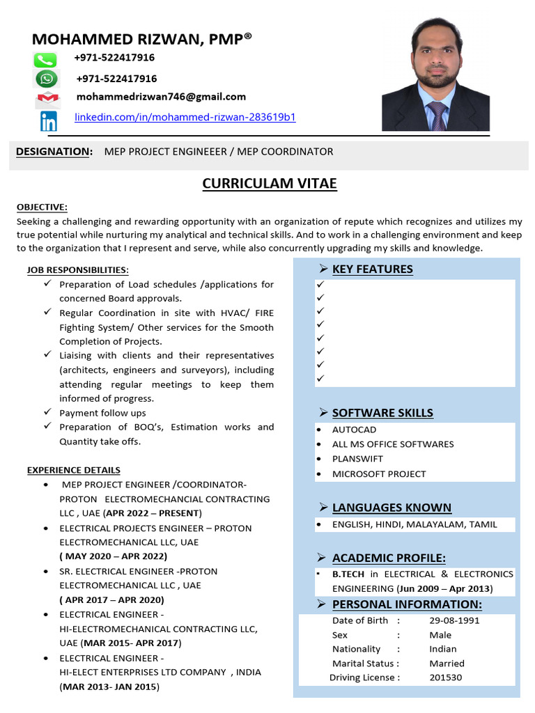 RIZWAN CV (1) | PDF | Engineering | Electricity