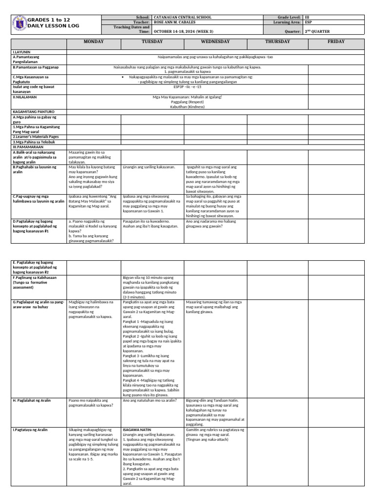 DLL_ESP 3_Q2_W3 | PDF