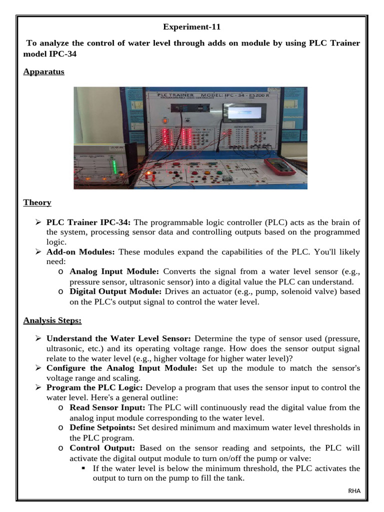 LAB Session of Robotics and Automation | PDF | Programmable Logic Controller | Sensor