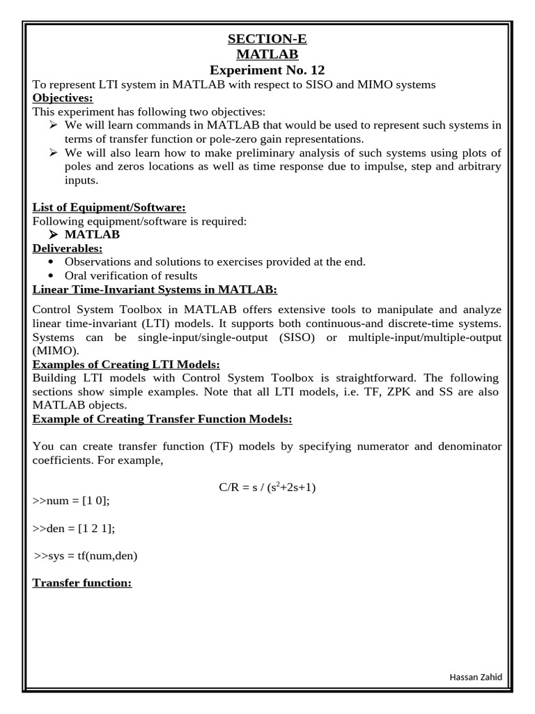 LAB Session of Robotics and Automation1 | PDF | Applied Mathematics ...