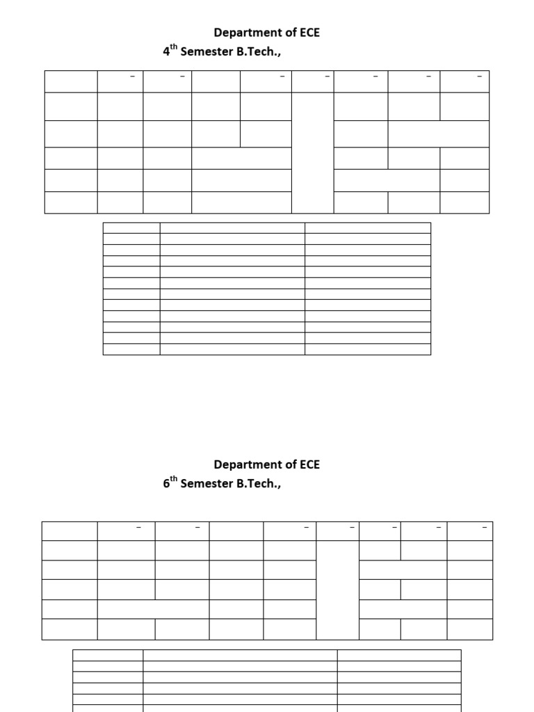 ECE Semester Timetable 2025 | PDF | Electronic Engineering | Computing