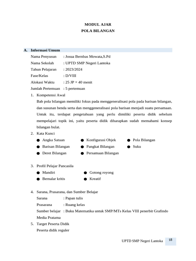 Modul Ajar Bab 1 | PDF