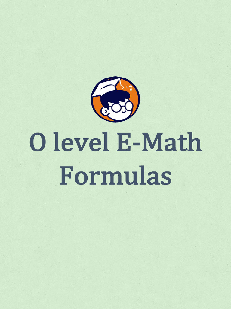 O Level E-Math Formulas Guide | PDF | Area | Sphere