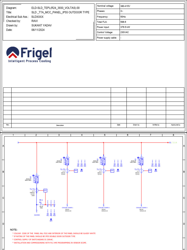 SLD_TTA MCC PANEL TEPL(R24_3930_VOLTAS).00 | PDF | Electricity ...