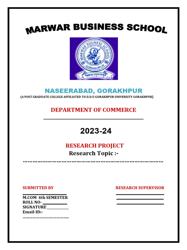DDU Gorakhpur Research Project Template | PDF