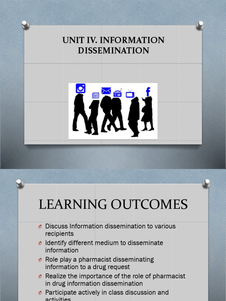 Pharmacist's Guide to Information Dissemination | PDF | Information ...