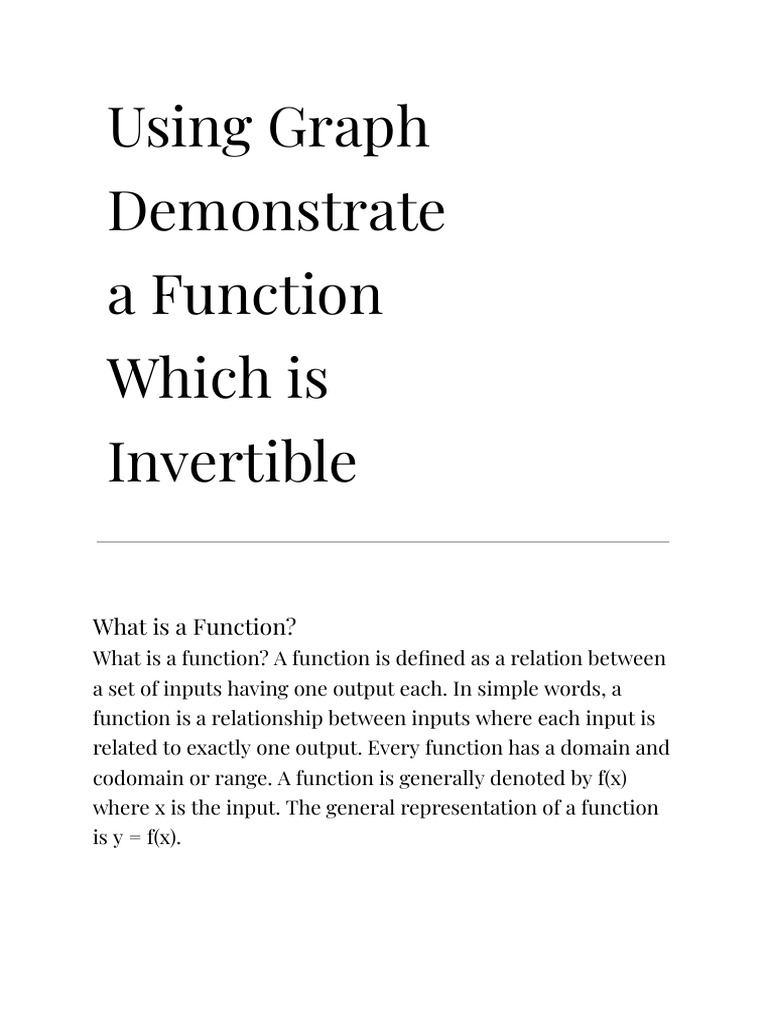 How To Show Function Is Invertible Using Graph | PDF | Function ...