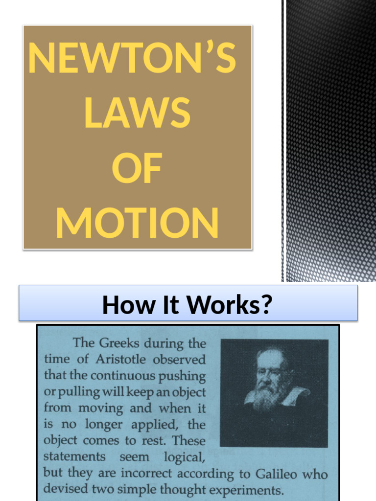PPT# 3 - Newton's Laws of Motion | PDF
