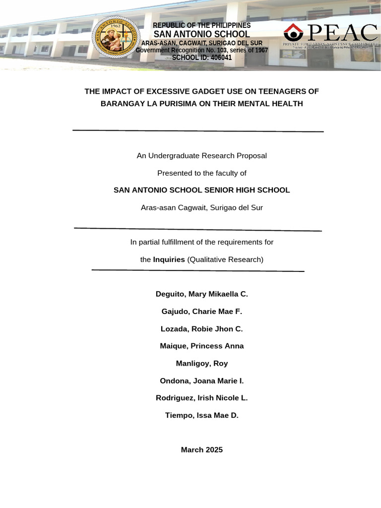 Research-Cover-Page (1) | PDF | Adolescence | Mental Health