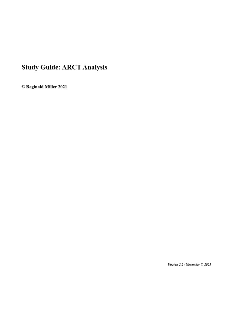 Study Guide - ARCT Analysis (v2.2 11-07-23) | PDF | The Well Tempered ...