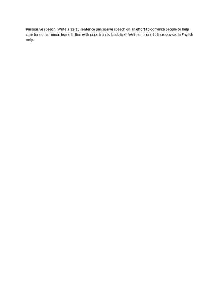 Persuasive Speech Pdf