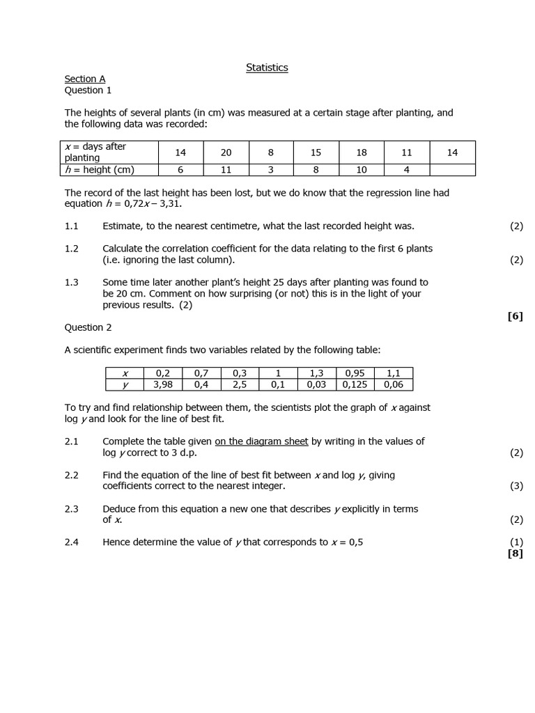 PP Stats From Past Papers-1 | PDF | Statistics | Descriptive Statistics