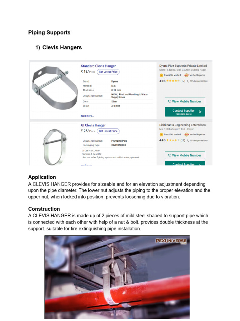 Piping Supports | PDF