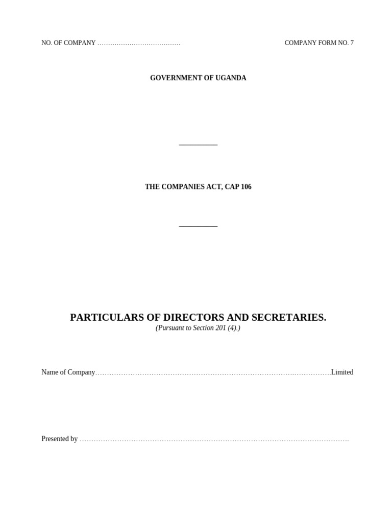 Company Form 7 Juma and Jameson | PDF | Business | Onomastics