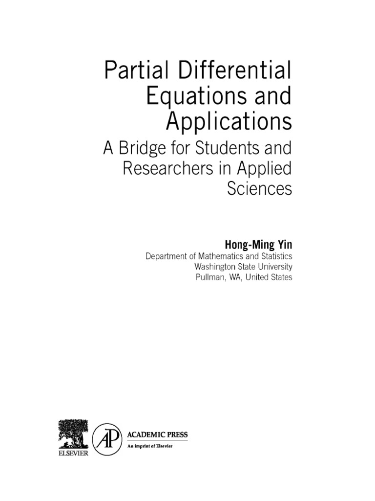 Yin H. Partial Differential Equations and Applications... 2024 | PDF | Partial Differential ...