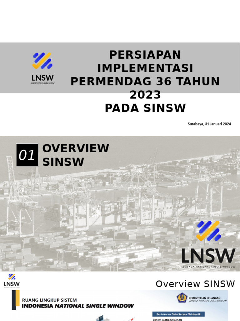 3 Materi LNSW - 31.01.2024 - Bahan Paparan Direktur EPB (Permendag 36) - Surabaya | PDF