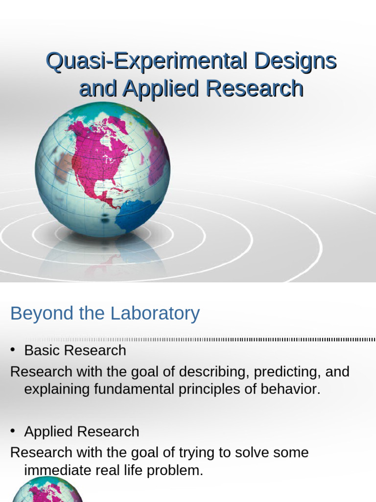 Quasi-Experimental Designs and Applied Research | PDF | Cognition ...