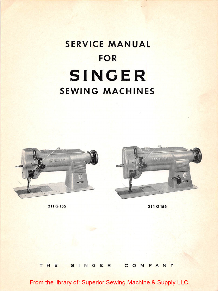 Singer 211G155 & 211G156 Service Manual | PDF | Sewing Machine | Belt ...
