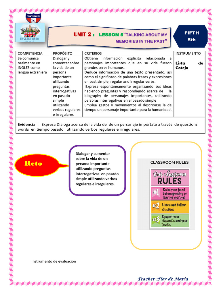 Lesson5unit 2 Fifth Grade STUDENTS ACTUALIZADO | PDF | Lingüística