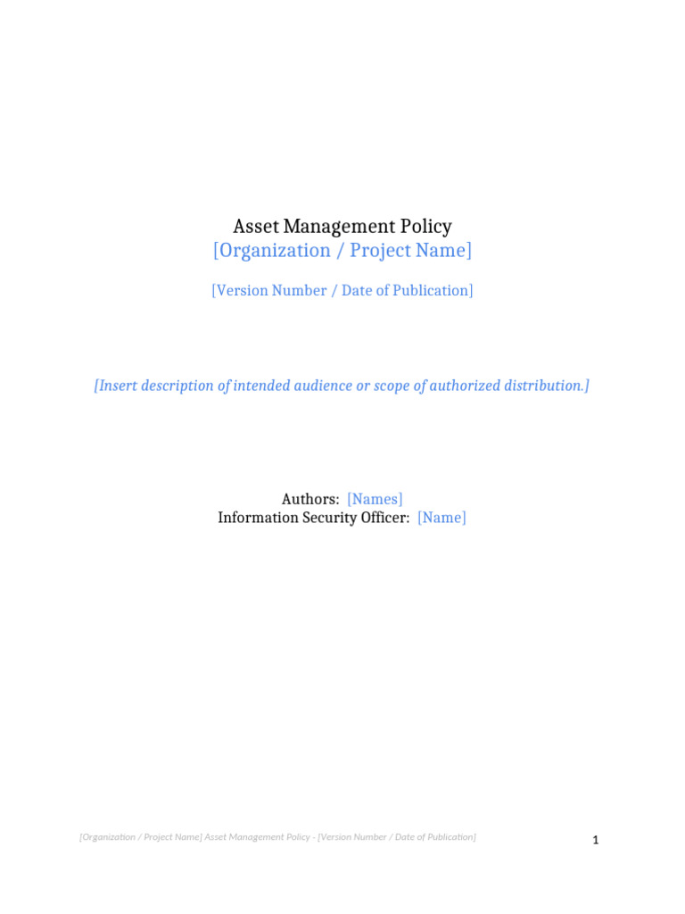Asset Management Policy Overview | PDF | Computer Data Storage | Hard ...