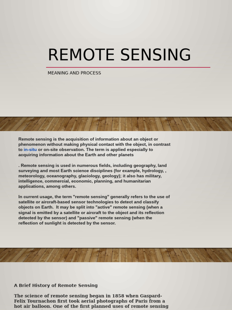 1 Geogp204sec. Remote Sensing Basics | PDF | Remote Sensing | Physical ...