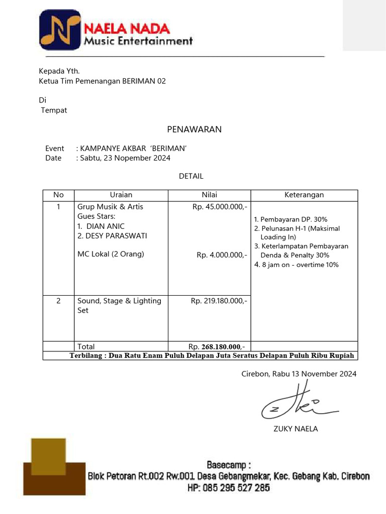 Penawaran Zuki | PDF