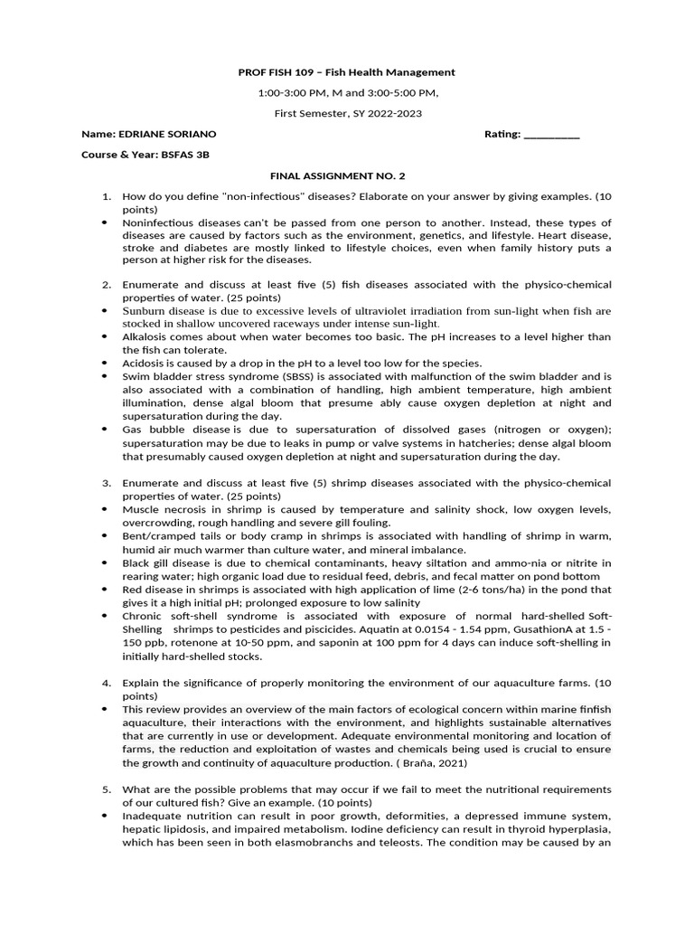 Prof Fish Fa Edriane Soriano | PDF | Aquaculture